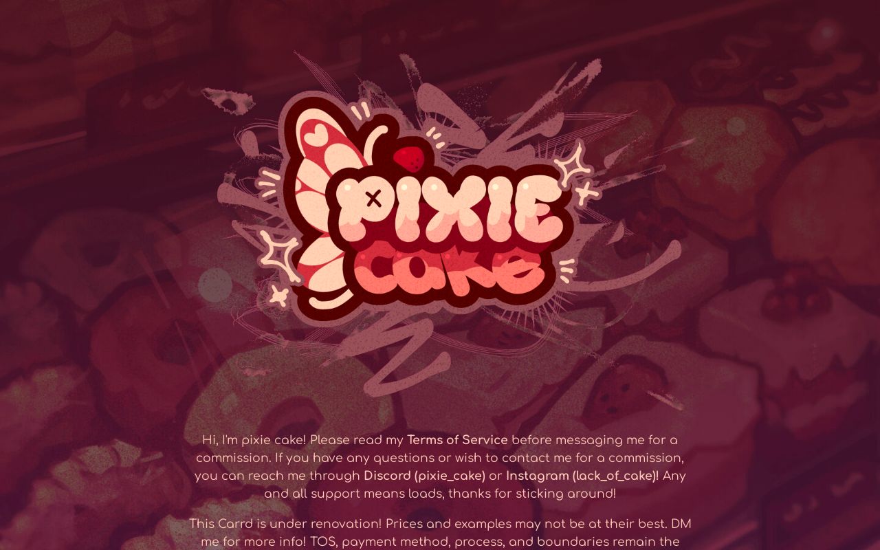 pixie cake's commission info!